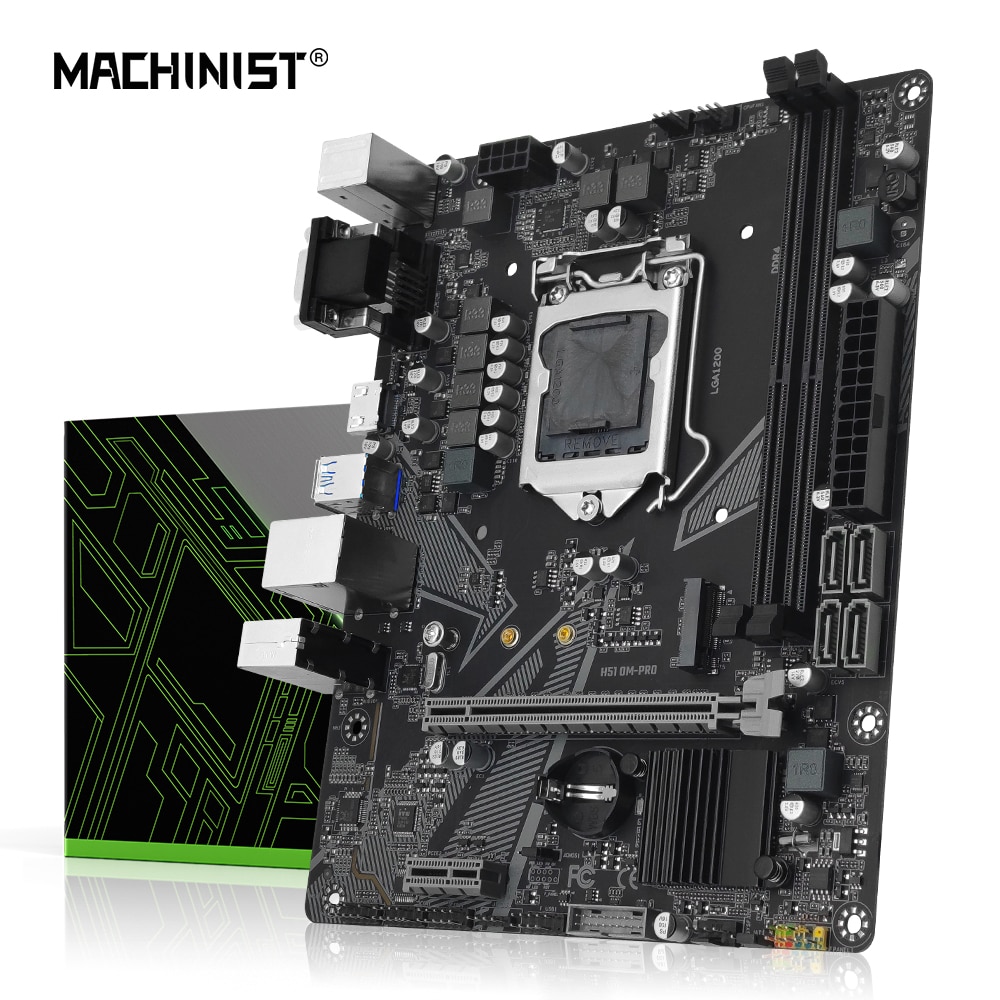 1เครื่องเมนบอร์ด H510M LGA 1200 Pin รองรับโปรเซสเซอร์ซีพียูรุ่นรุ่น10Th ...