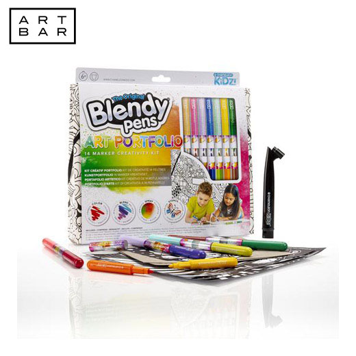 Chameleon Kidz CK1301 Blendy Pens Art Portfolio Set 14 Color Creativity ...