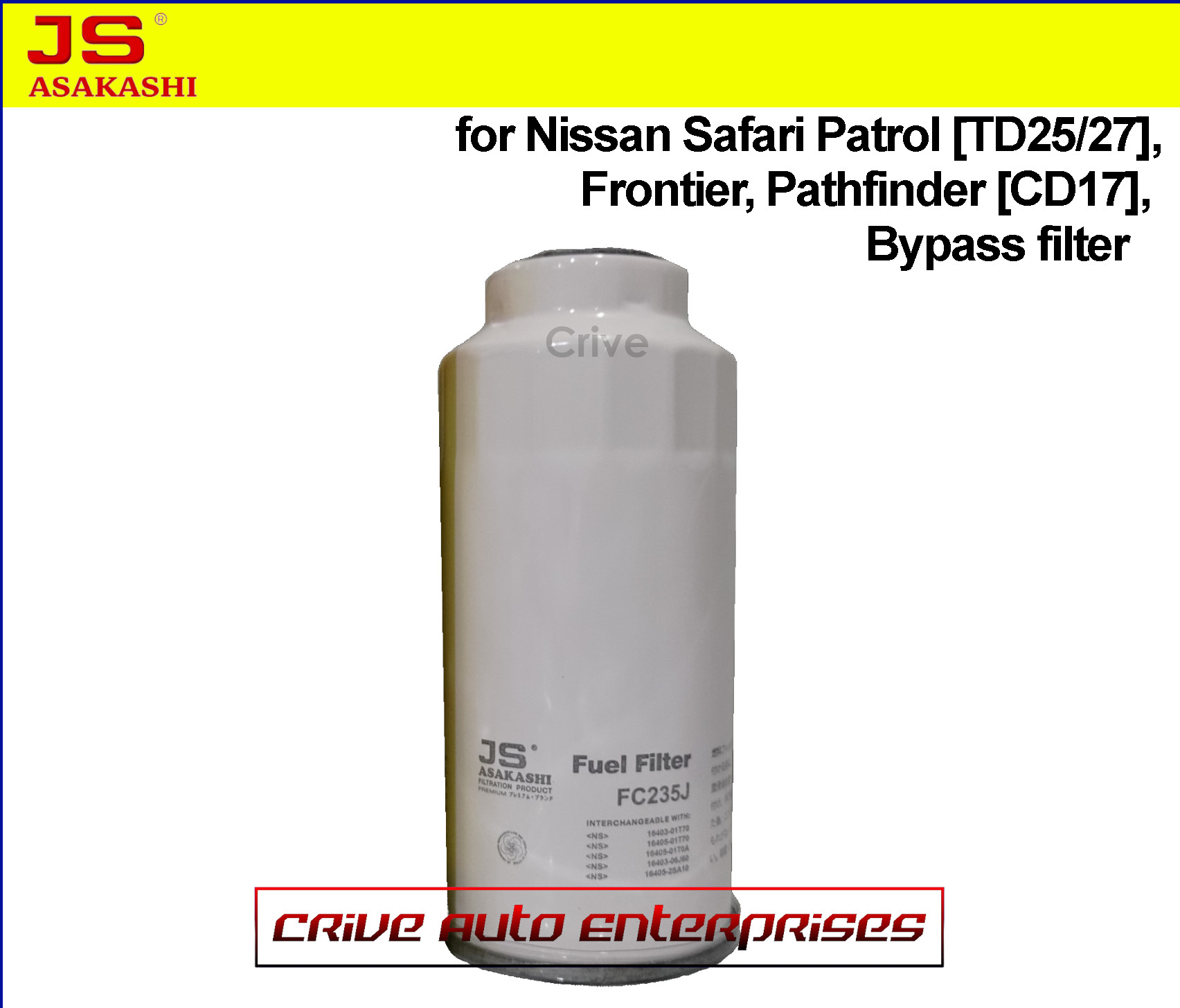 GENUINE JS Fuel Filter for Nissan Frontier, NV350, Pathfinder [CD17 ...