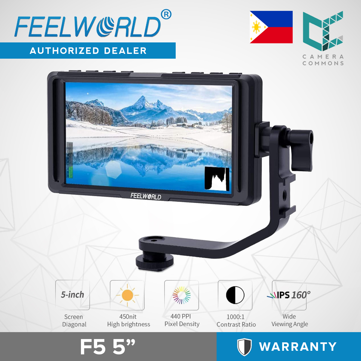 FEELWORLD F5 5.0 Full HD HDMI On-Camera Monitor with 4K Support and ...