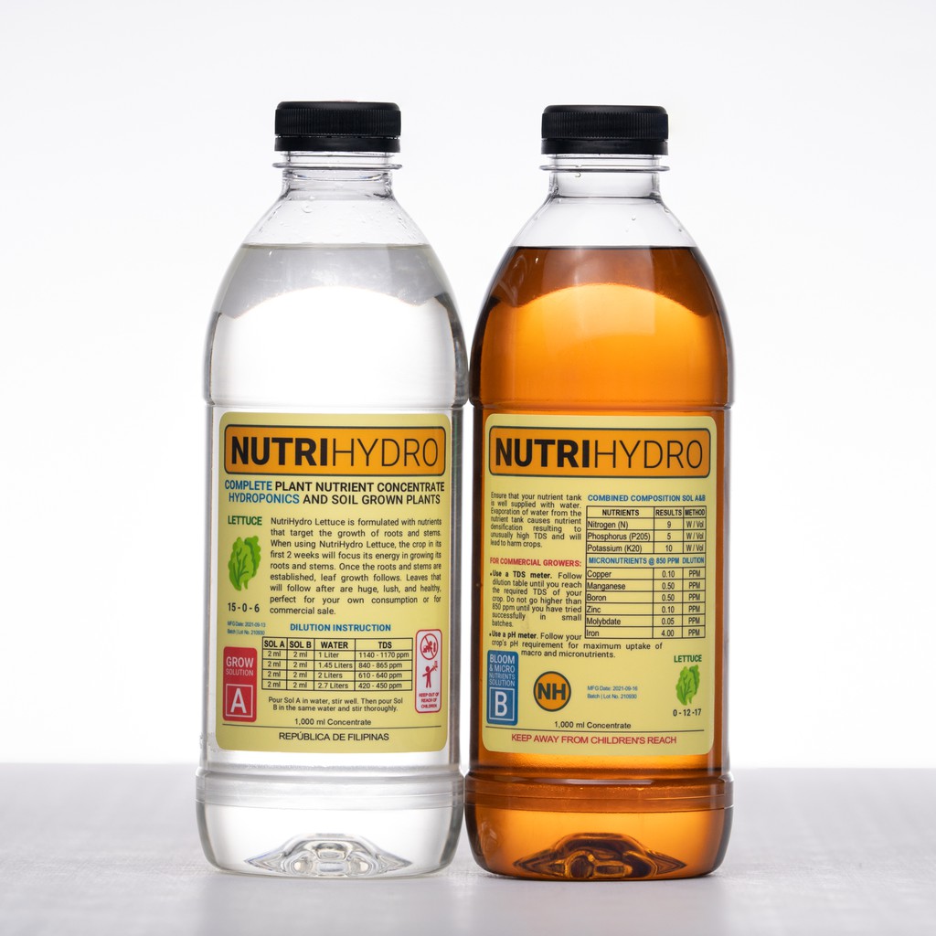 NutriHydro Nutrient Solution Concentrate Hydroponics Lettuce Nutsol 1 ...