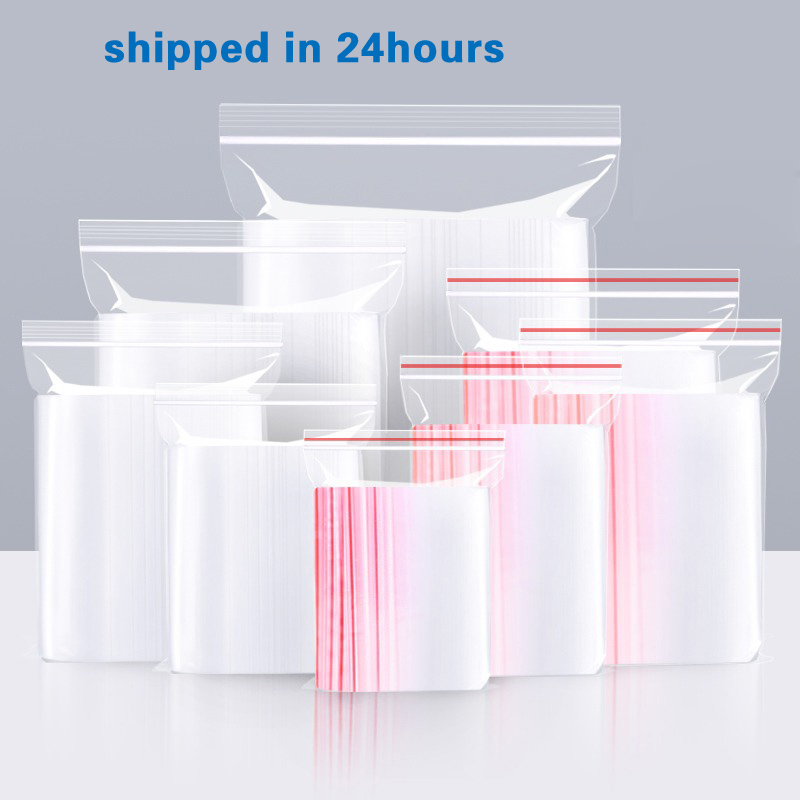 100pcs #5#6#7#8 Zip lock Plastic zip-lock pouch food storage ...