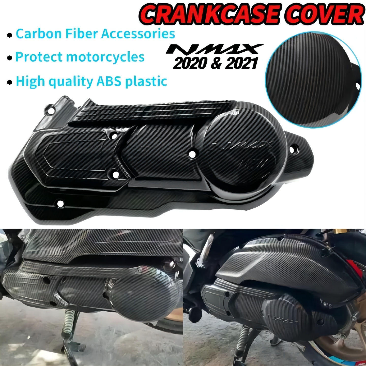 Pinph NMAX2020 / NMAX2021 / AEROX V2 CRANK CASE COVER CARBON FOR NMAX ...