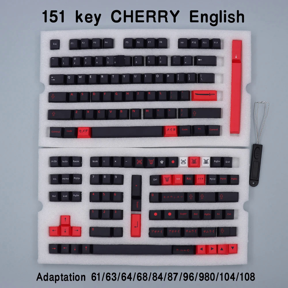 GMK Bushido Japanese keycaps ぶしどう PBT cherry profile key cap set for ...