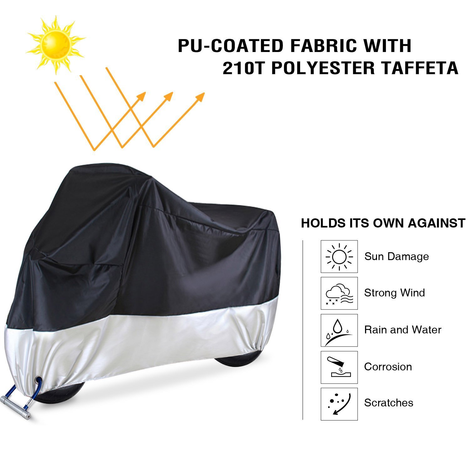 Motorcycle Cover Waterproof and Sunproof for Honda Click 125i/Yamaha ...