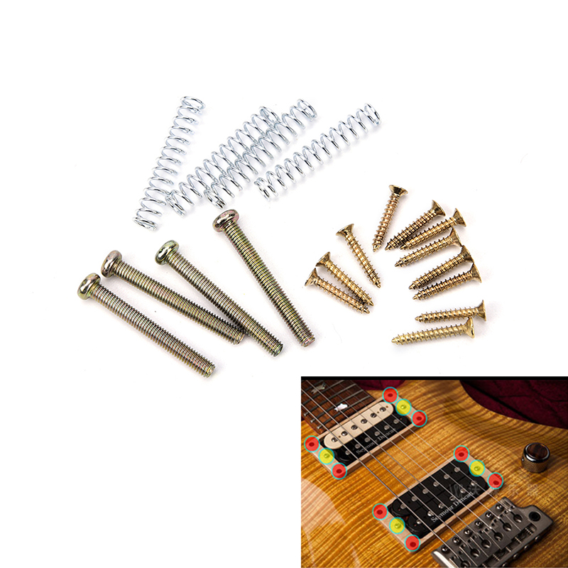 bashijian Humbucker pickup screws set height screw w/spring gold easy ...