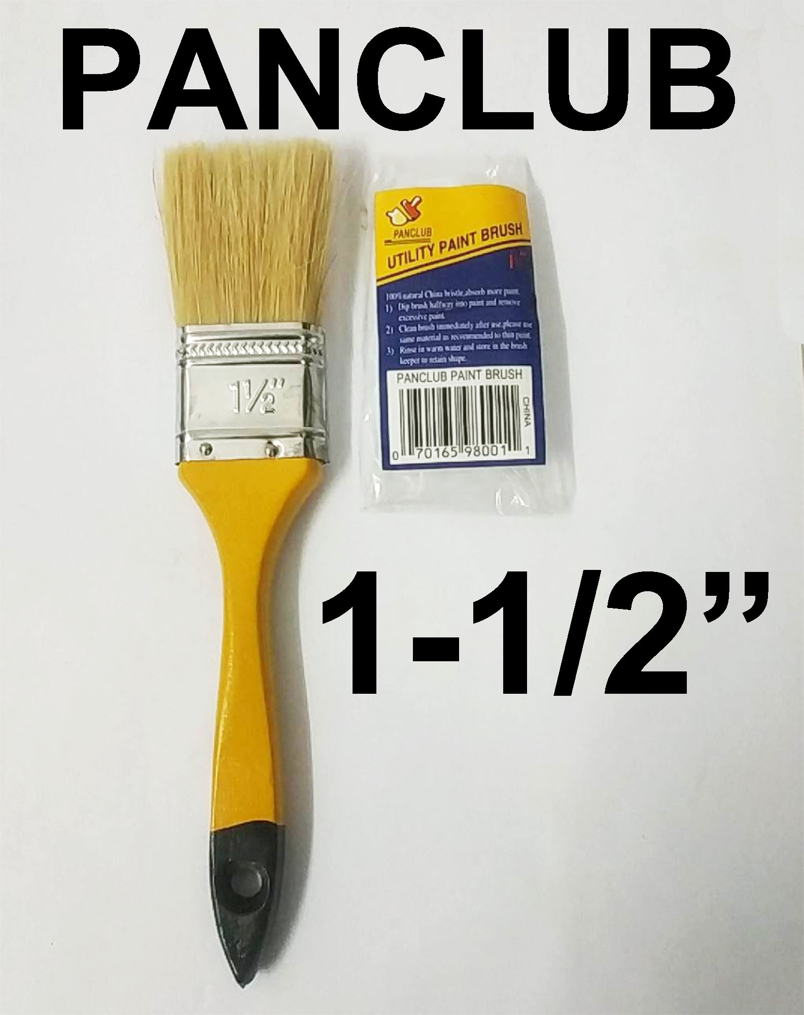 PANCLUB PAINT BRUSH 1-1/2" PAN CLUB WHITE BRISTLE --------------------------------- 1-1/2 ...