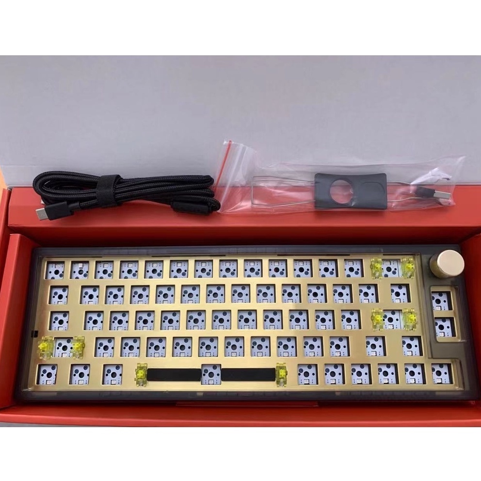 ஐ№ Lychee G66 G66pro Brass plaste RGB Gasket gold wireless tri-mode ...