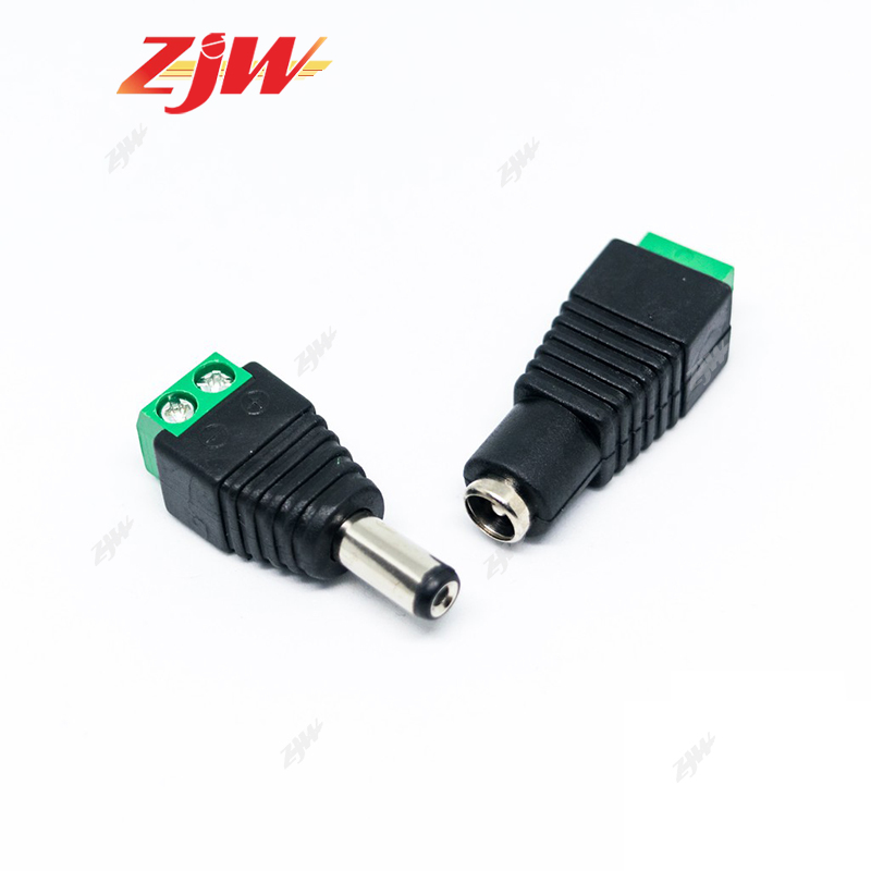 ZJW 5pcs/ 5pair DC Barrel Jack Adaptor CCTV Connectors 5.5 x 2.1mm CCTV ...
