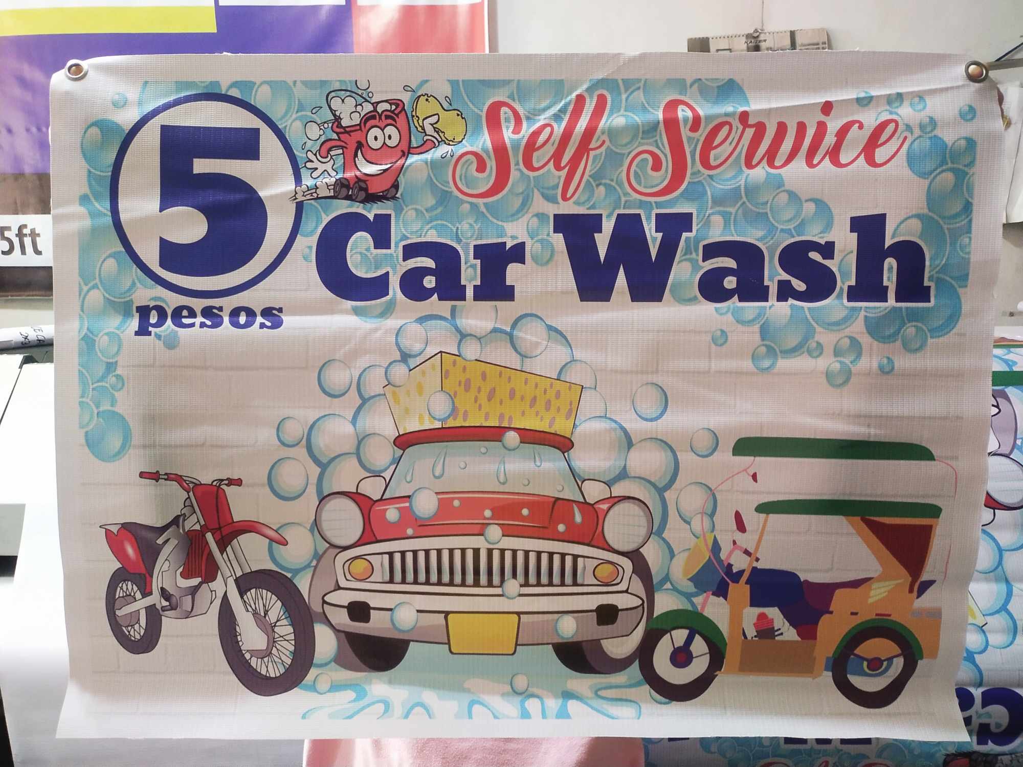 Tarpaulin CAR WASH 1.5x2ft/ 18x24inches 2x3ft/ 24x36inches | Lazada PH