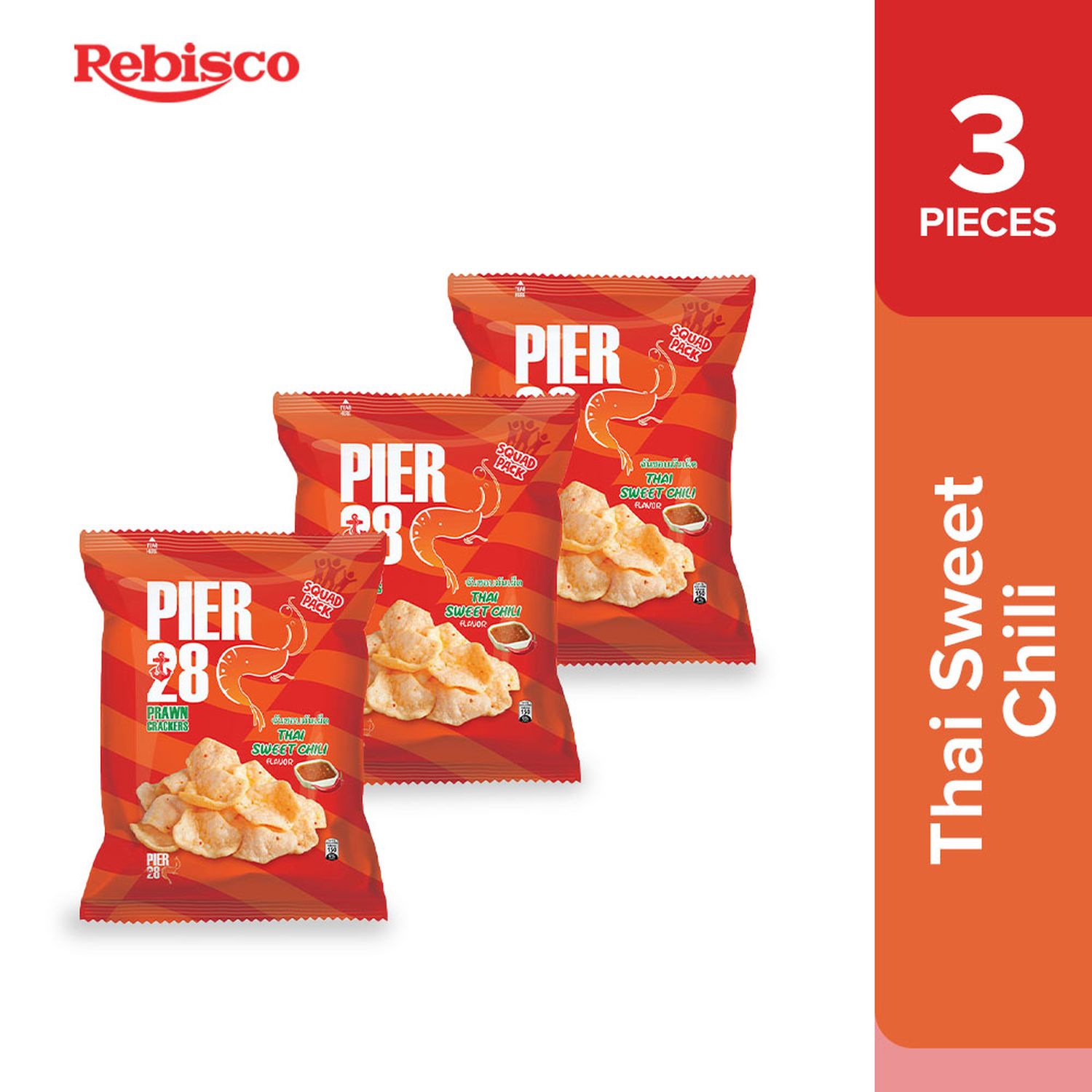 Pier 28 Prawn Crackers Thai Sweet Chili 65g x 3Pcs | Lazada PH