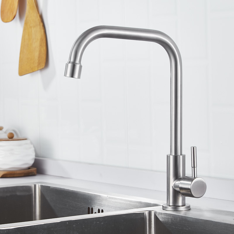 304 Stainless Steel Kitchen Faucets Chrome Kitchen Faucet with Pull ...