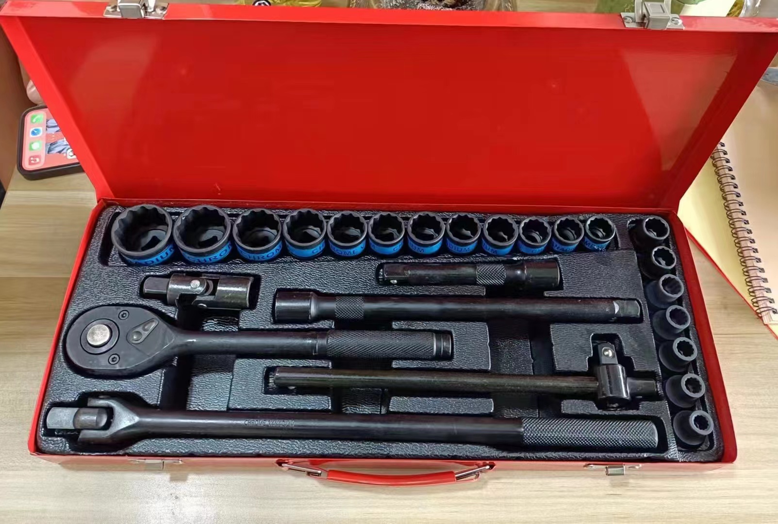 USA 25pcs Socket Wrench Set 1/2 Drive 6points (HEX TYPE) | Lazada PH