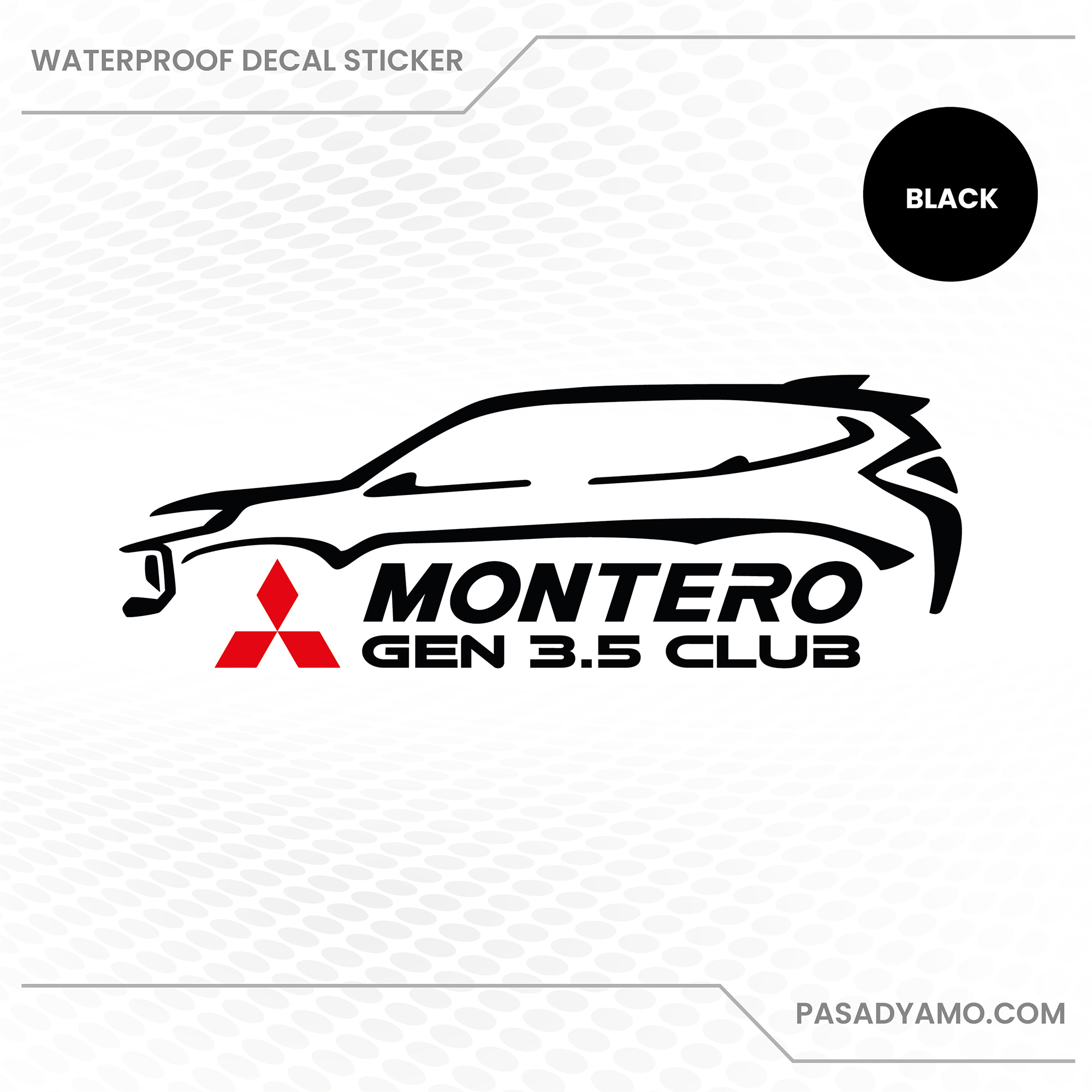 Mitsubishi Montero Gen 3.5 Club Sticker for Cars 7 inches | Lazada PH