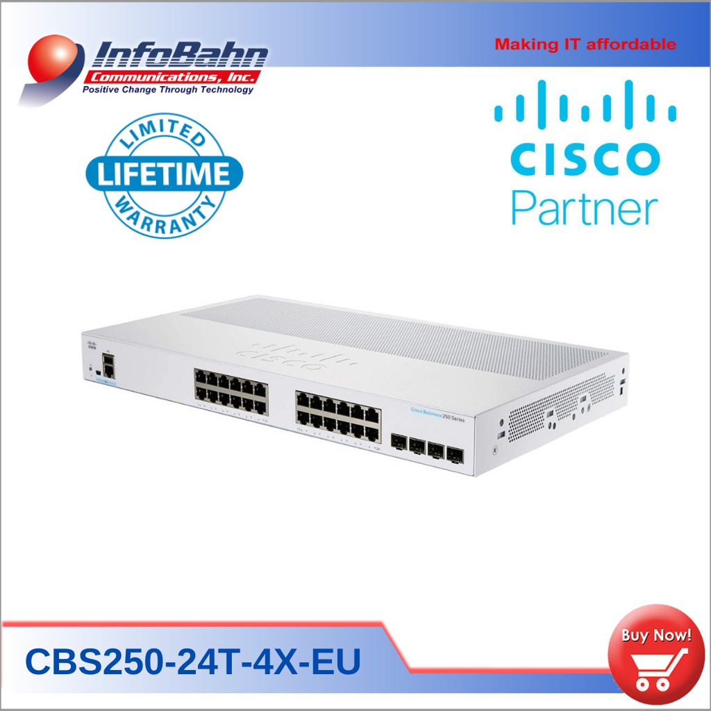 Cisco Business CBS250-24T-4X Smart Switch 24 Port GE 4x10G SFP+ Limited ...