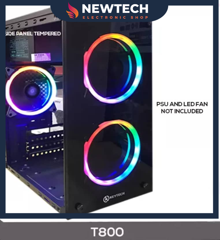 KEYTECH T800 Tempered Glass Gaming PC / Desktop Case MICRO ATXMINI ATX ...