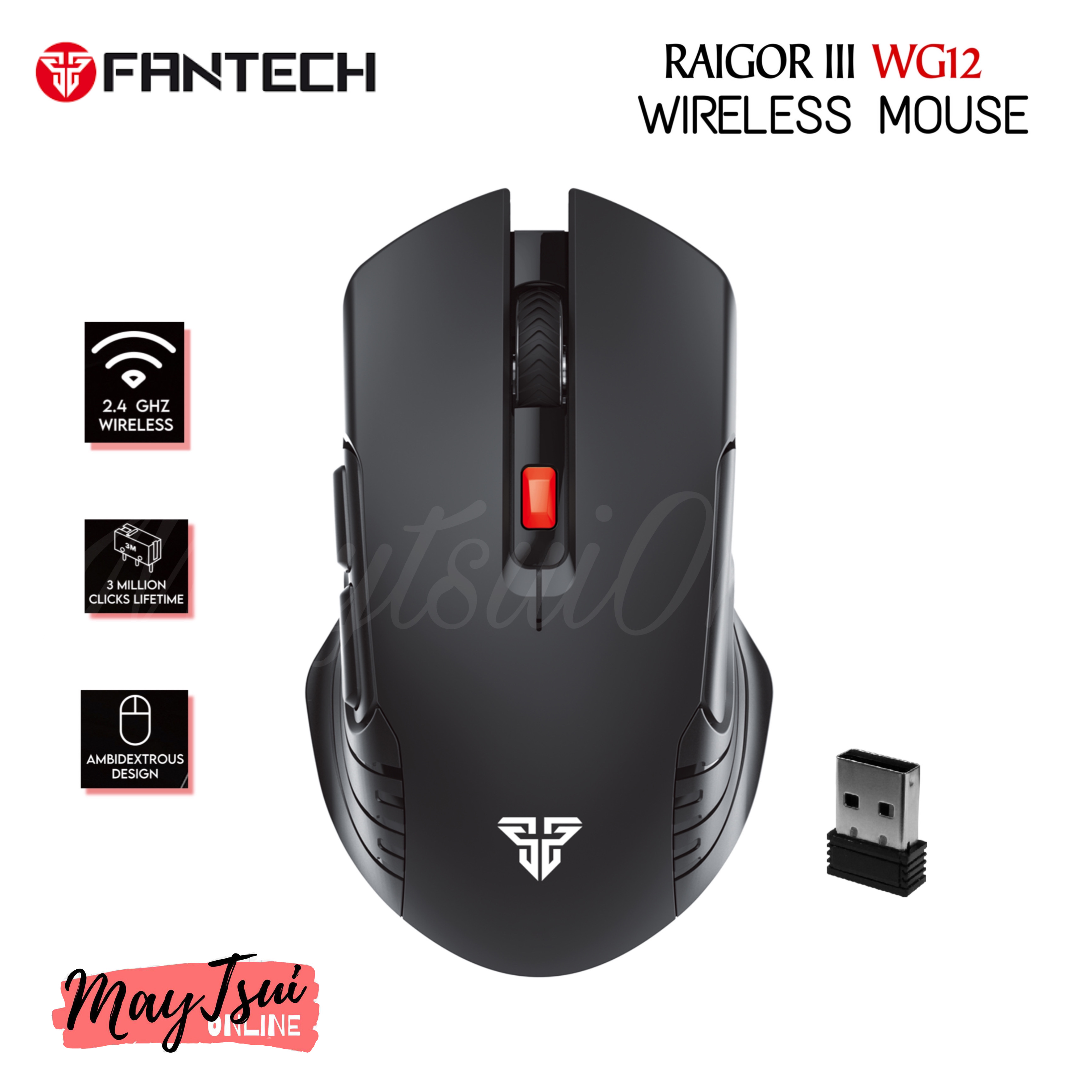 FANTECH RAIGOR III WG12 Wireless 2.4GHz Pro-Gaming and Office Mouse ...