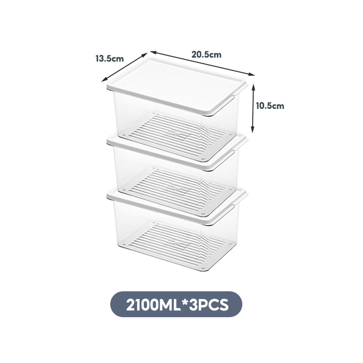 Bincoo Kitchen Refrigerator Storage Box With Lid Dustproof Tray ...