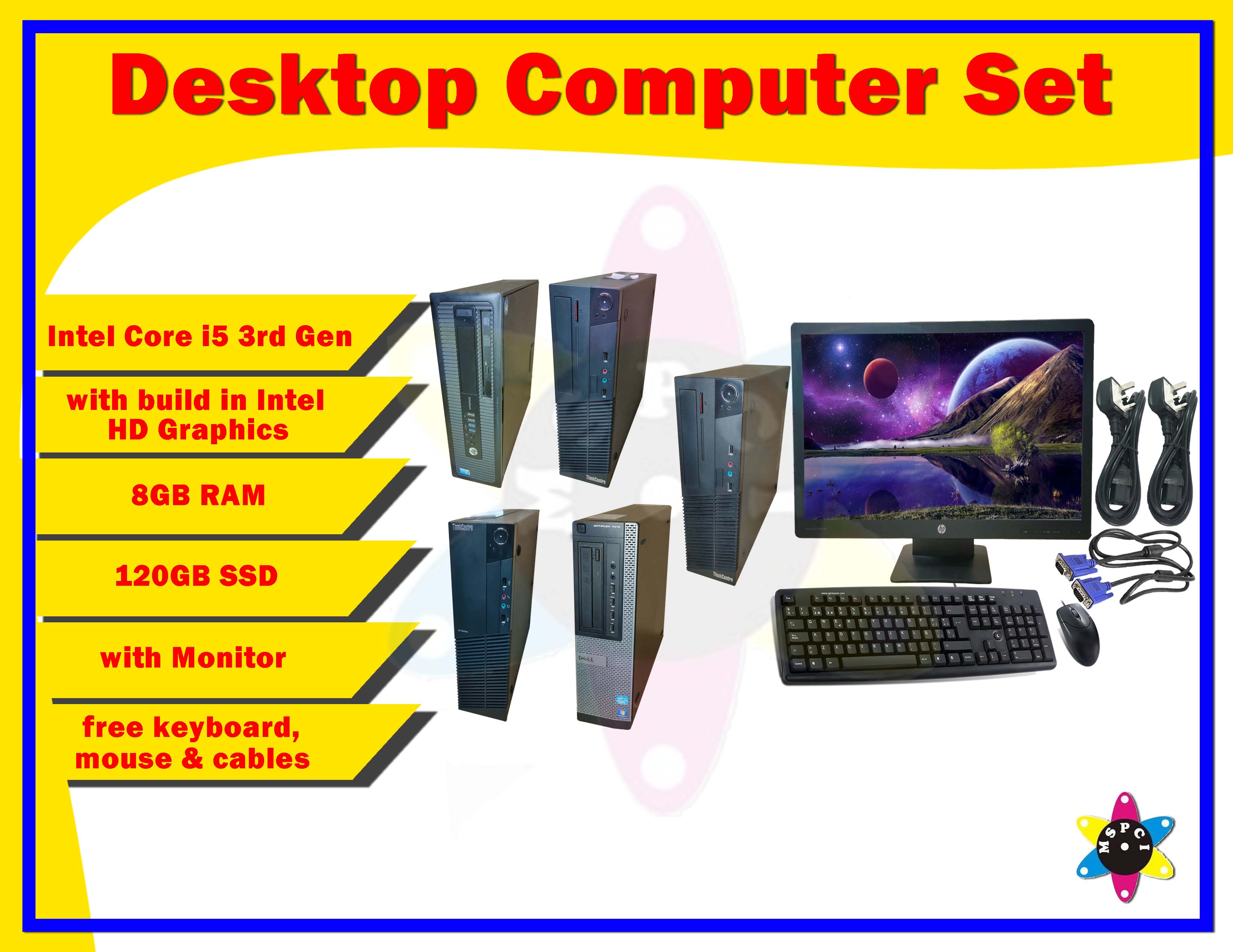 Slim Desktop Computer Set Desktop Core i5 3rd Gen 8GB RAM 500GB HDD ...