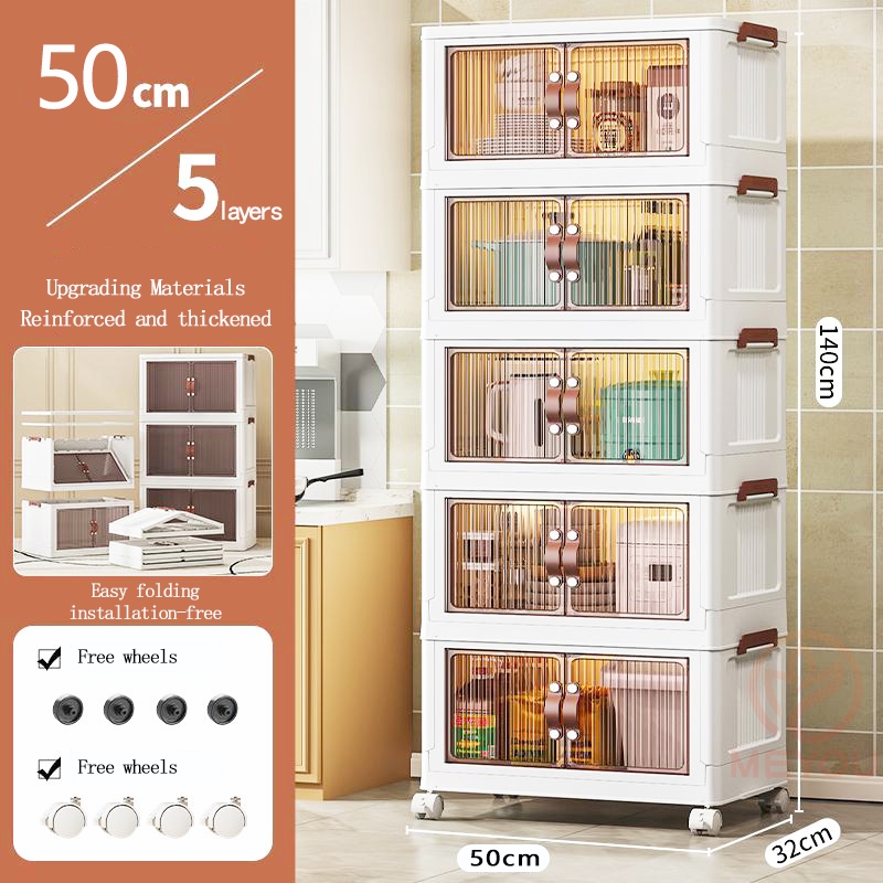 Kitchen Rack Organizer Transparent Stackable Cabinet Rak Cabinet Microwave Oven rack Multi-layer ...