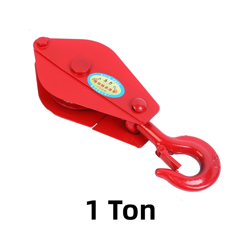 0.5T 1 Ton Heavy Duty Red Metal Lifting Crane Pulley Block and Tackle ...