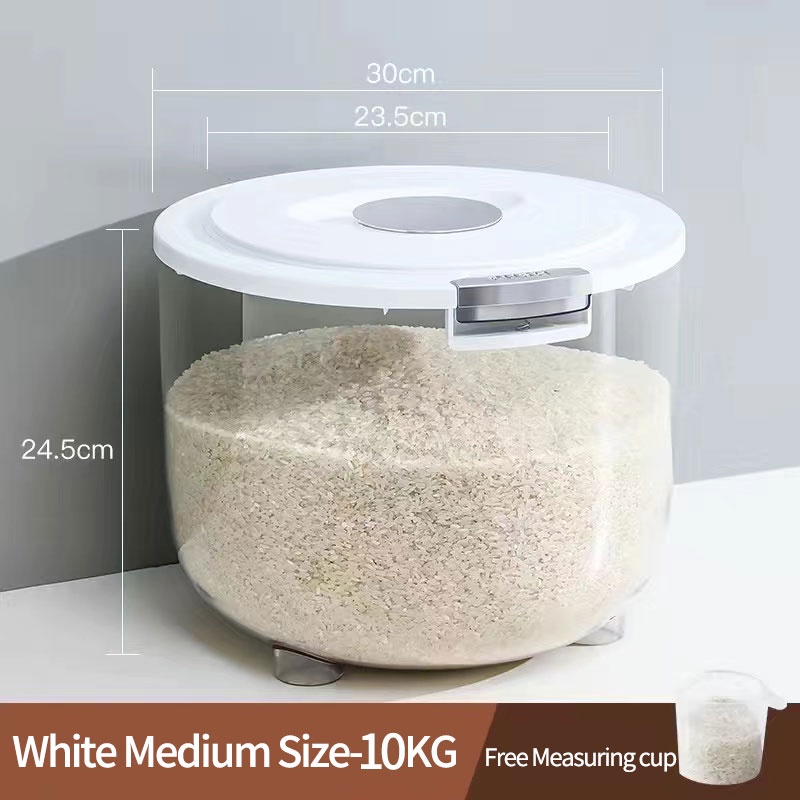 10KG-15kg Rice Dispenser and Storage with measuring cup sealed grain ...
