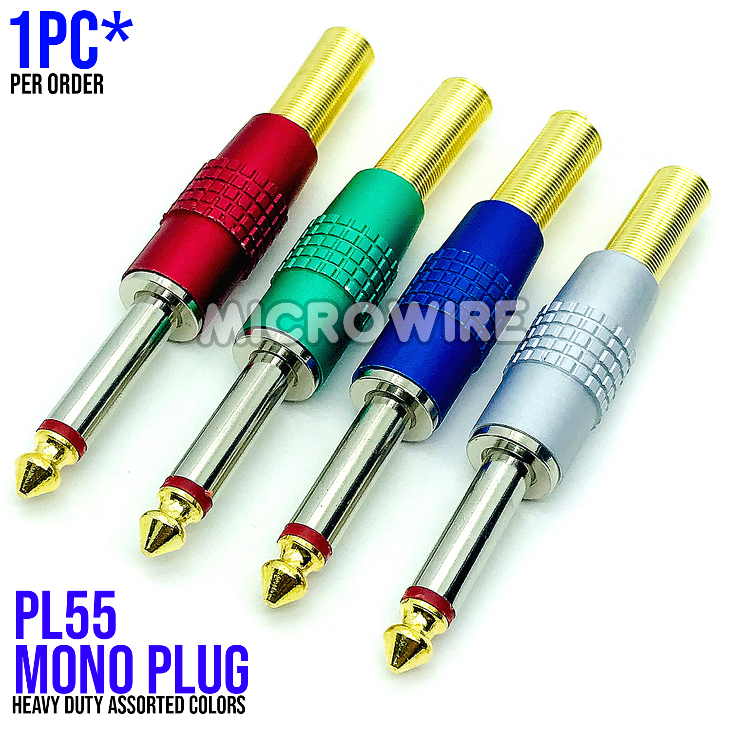 High quality PL55 Mono Plug Assorted Colors With Spring (Per Piece ...