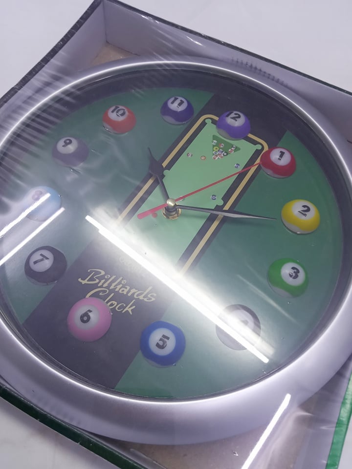 1PC. BALL CLOCK Black Walk Clock Billiards Design/1 pc wall mount round ...