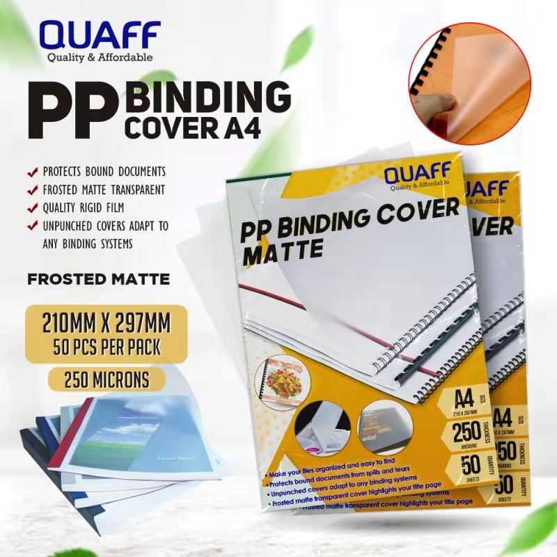 Quaff PVC Frosted Matte Binding Cover A4 250 microns 50 Sheets | Lazada PH