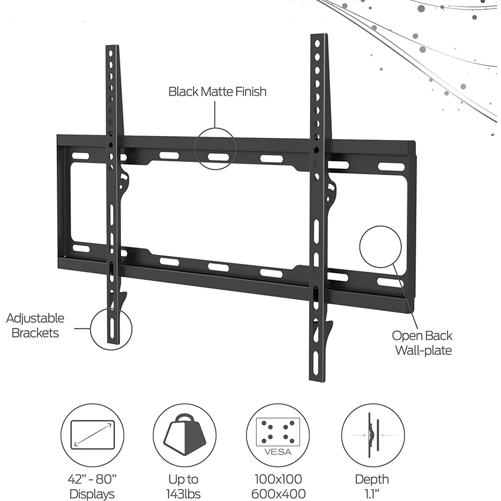 TV bracket TV Mount for 32-80 Inch fix TV Wall Mount with Loading 65kgs ...
