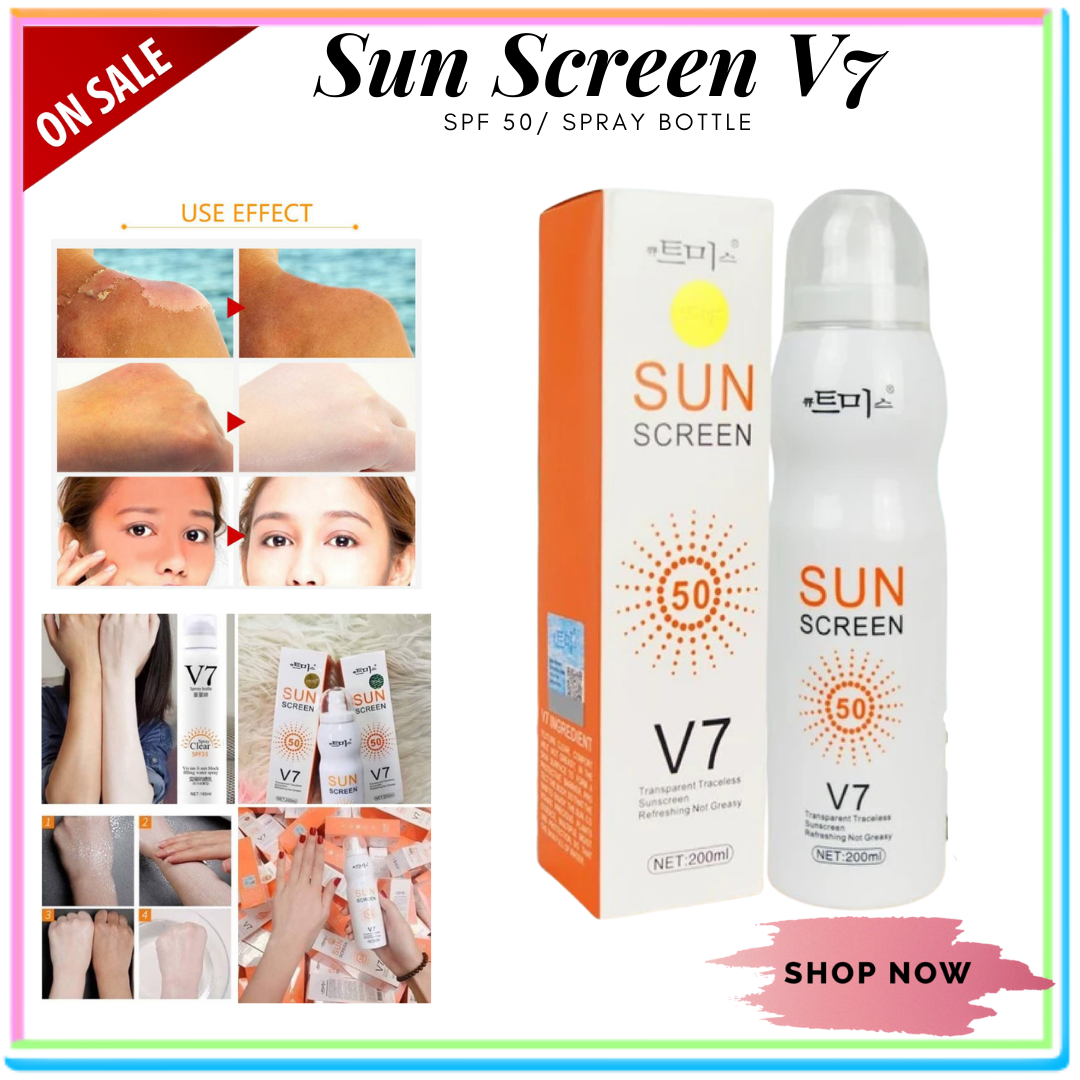 Very Effective Instant Whitening SUN SCREEN SPRAY V7 200ML SPF 50 (for ...