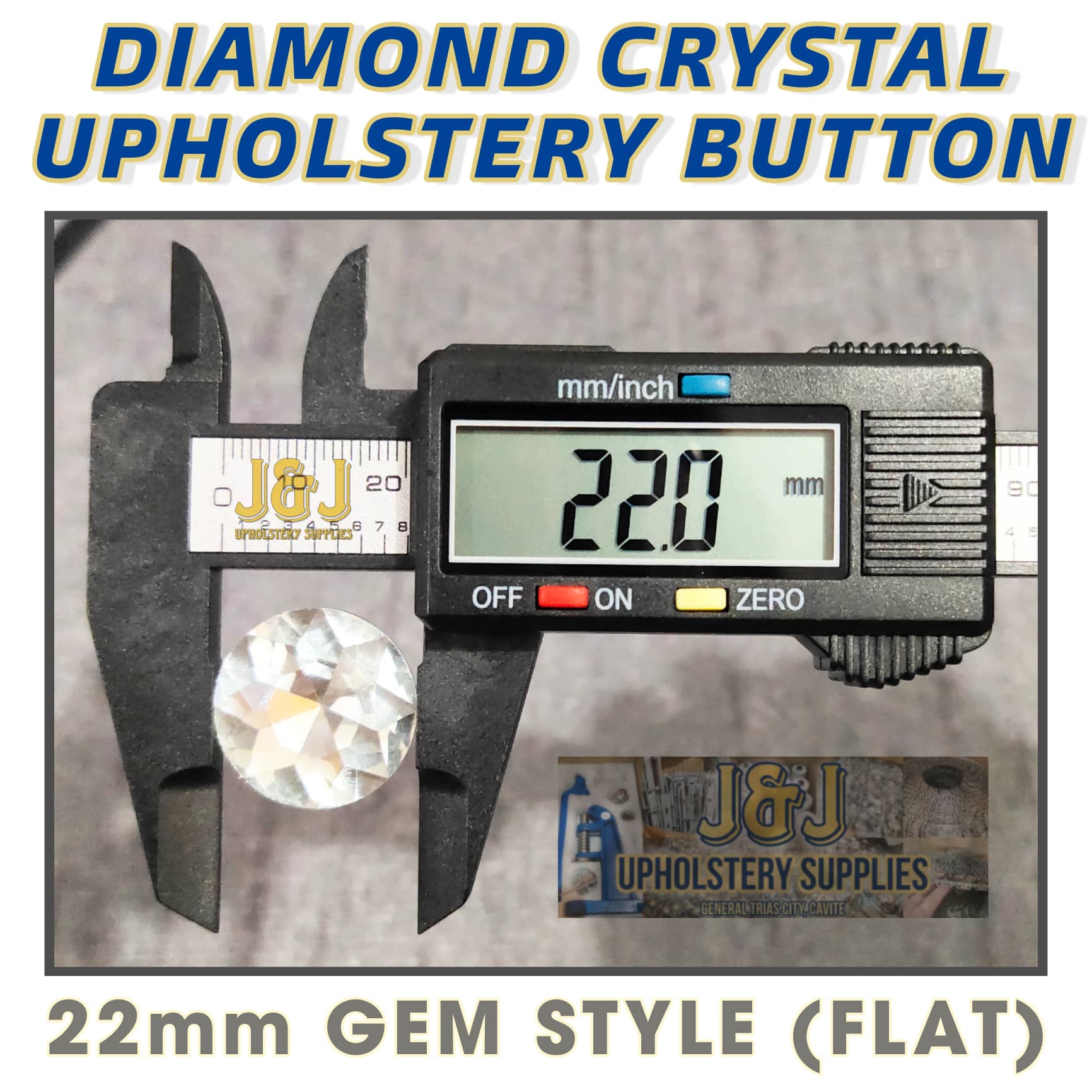 50 pieces 18mm, 20mm, 22mm, 25mm Diamond Crystal Button/ Rhinestone ...