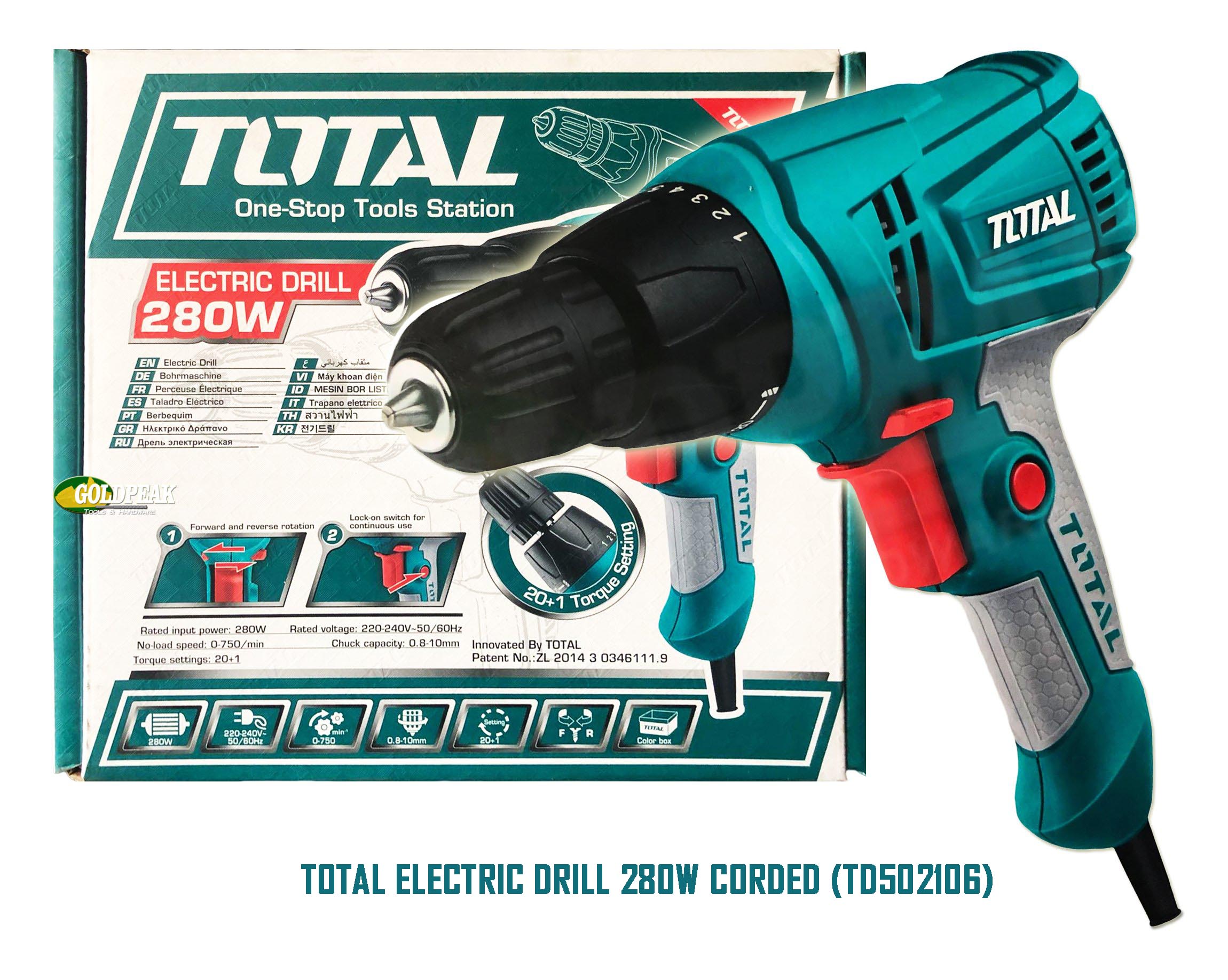 TOTAL TD502106 280W Electric Drill | Lazada PH