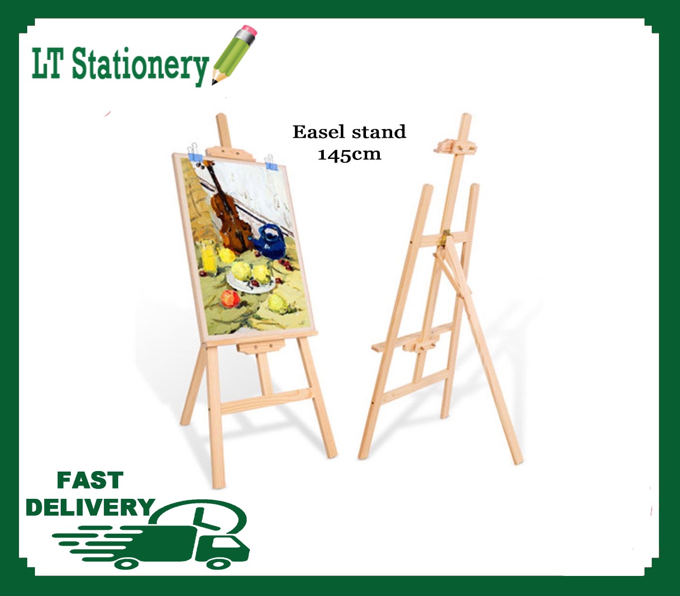 Wooden Easel Stand floor-standing painting poster stand Size 145cm ...