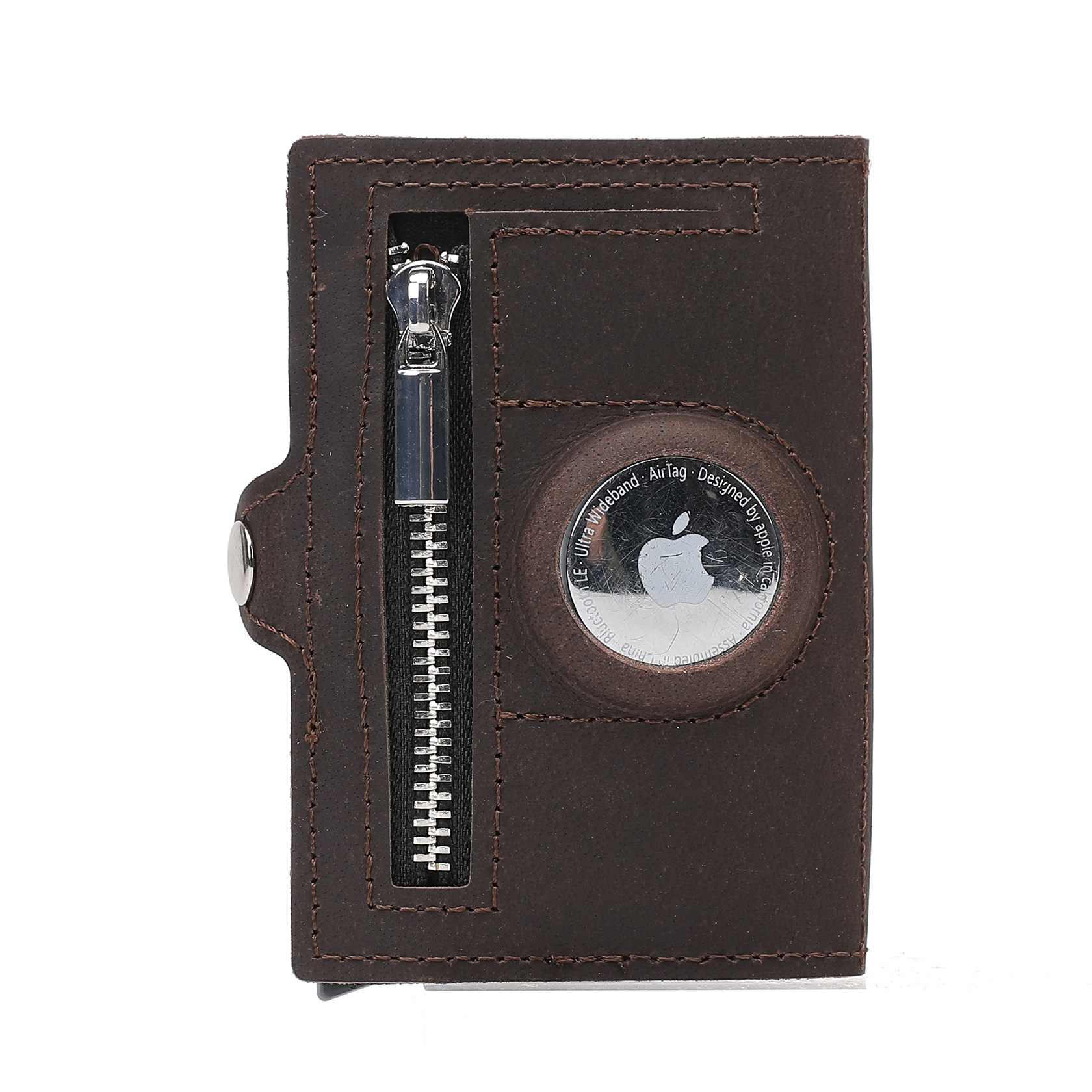 New Crazy Horse Genuine Leather Tracking Device Wallet Card Holder ...