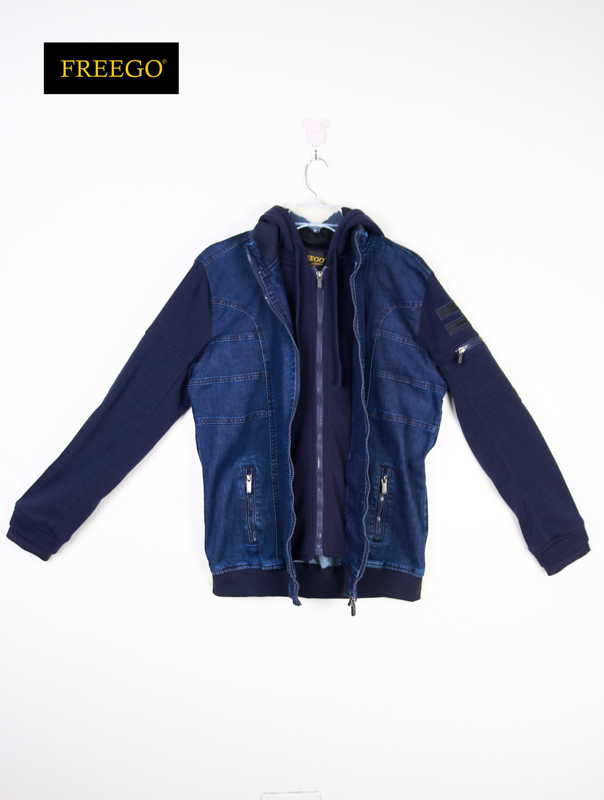 Freego Men Double zip Denim Jacket | Lazada PH