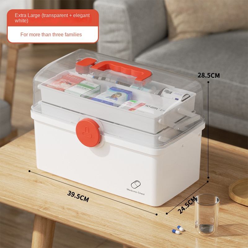 3 Layer Portable Medicine Box Pill Case First Aid Kit Storage Box Multi ...