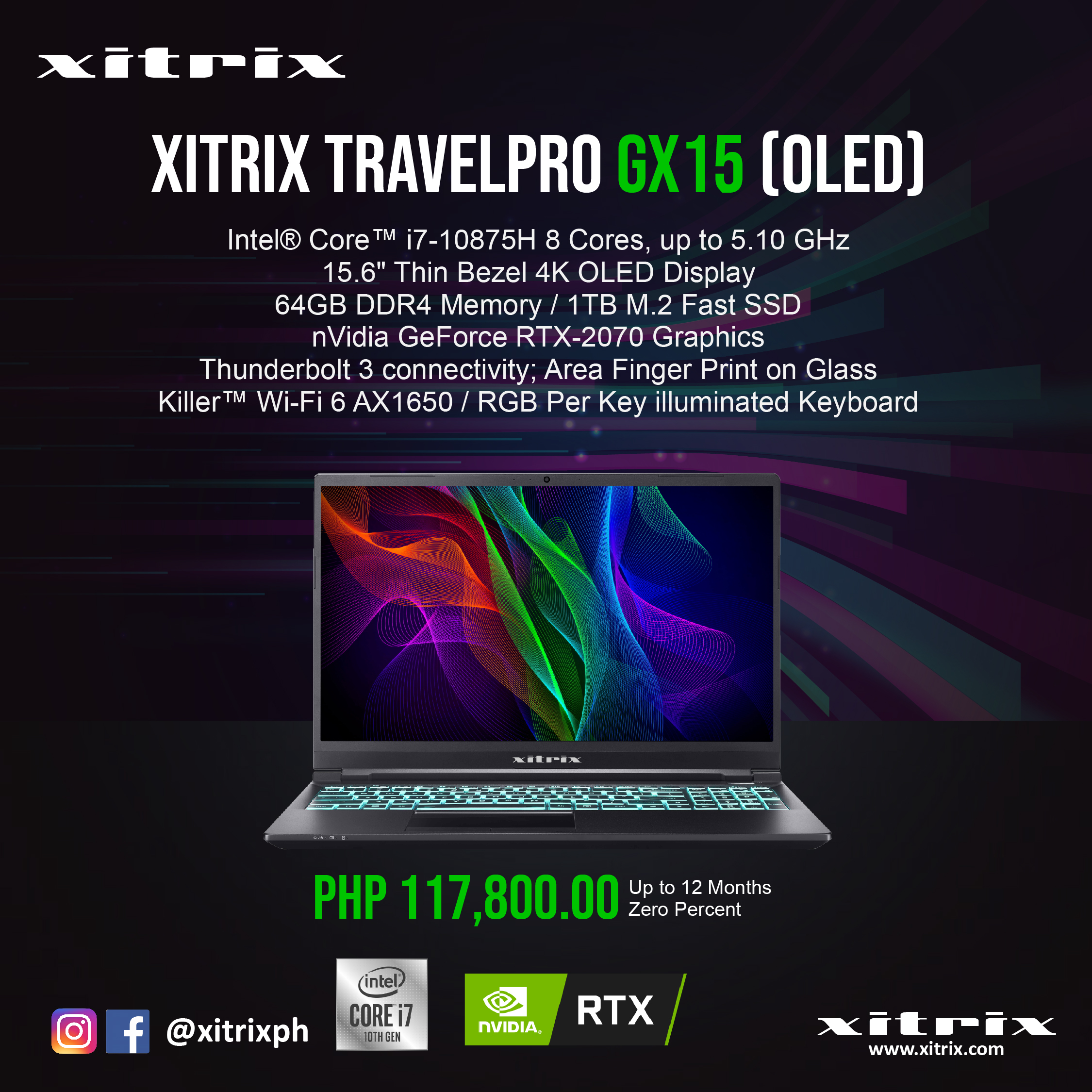 Xitrix TravelPro GX-15 4k OLED (8Cores Core i7-10875H, RTX-2070, 64GB ...