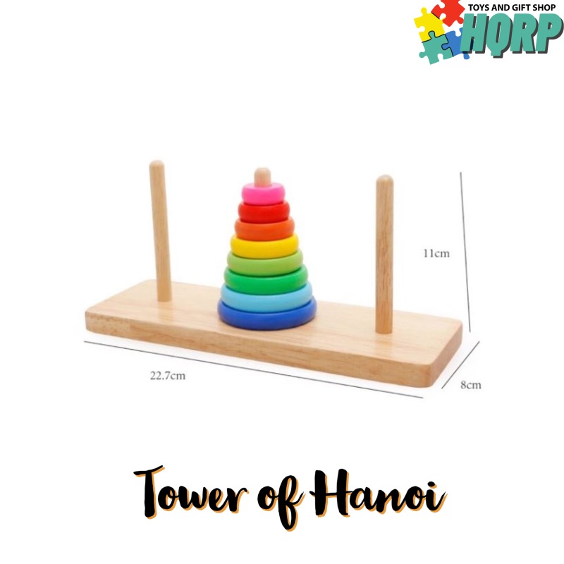 Wooden Tower of Hanoi Rainbow Blocks | Lazada PH