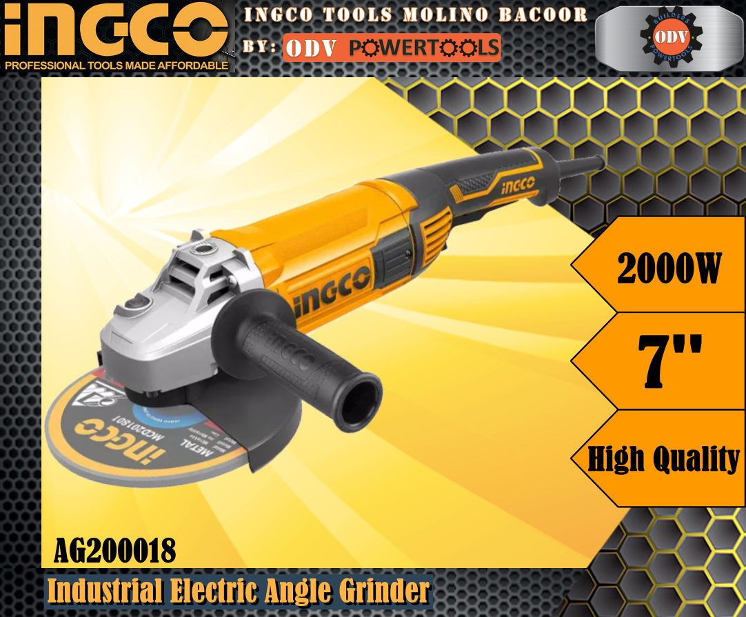 Ingco AG200018 7" Industrial Electric Angle Grinder 2000W - ODV ...