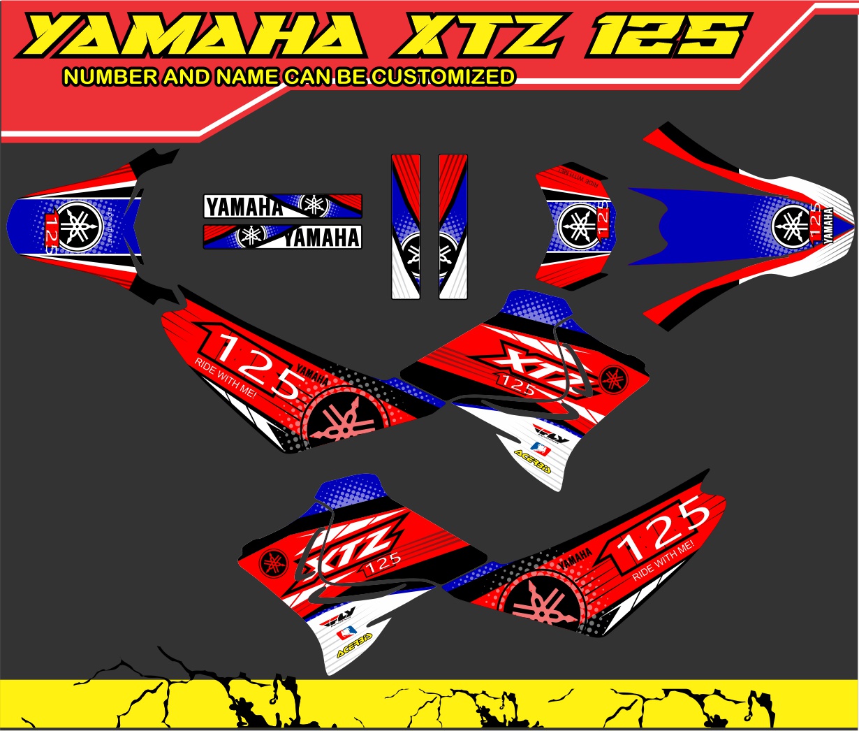 Yamaha xtz 125 full body decals | Lazada PH