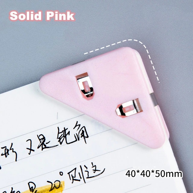 Triangle Paper Corner Clips Page Holder School Stationery Corner Clip ...