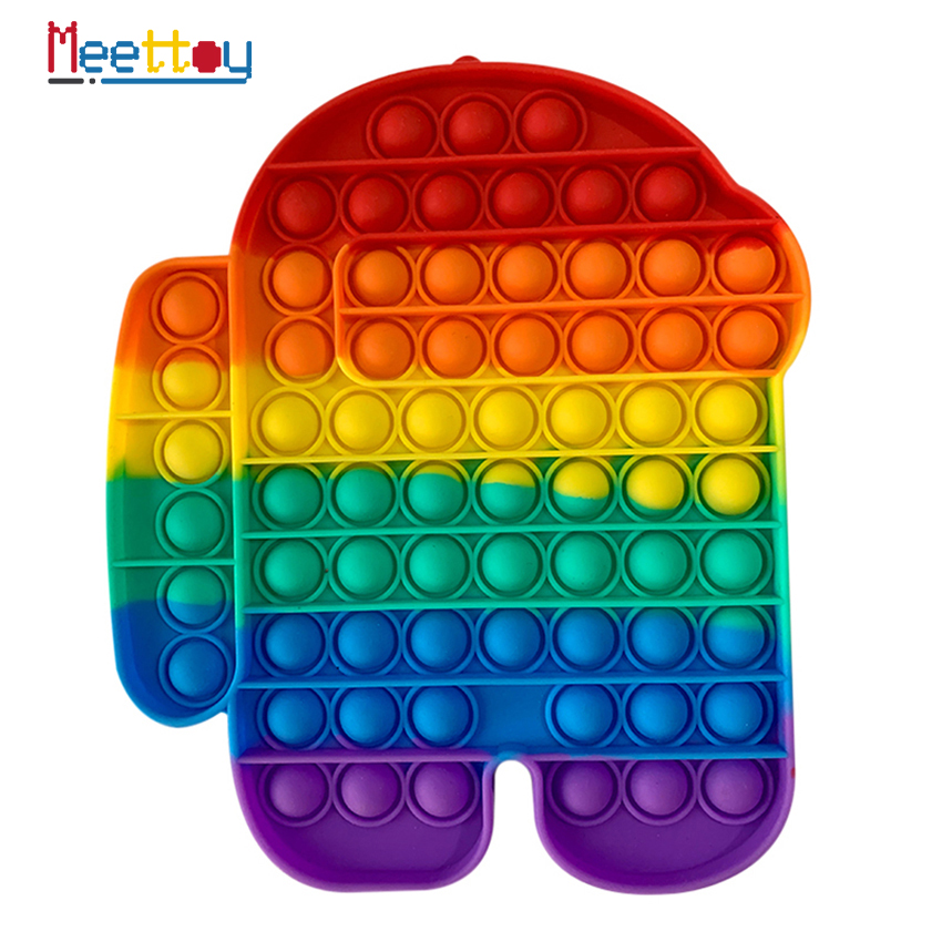AZI722 Among Us Rainbow Push Pop it Fidget Toy Big size Unicorn ...