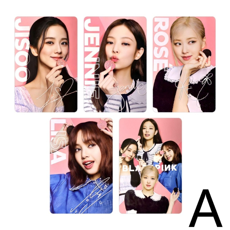 5Pcs KPOP BLACKPINK X OREO Theme BP Photocards ROSÉ JISOO LISA JENNIE ...