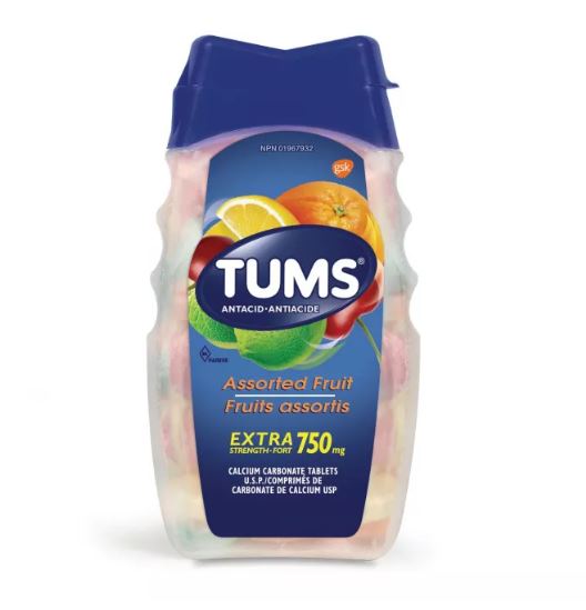 TUMS Antacid Chewable Tablets for Heartburn Relief 100 COUNT Extra ...