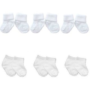 3 Pairs Baby Plain White Socks for Newborn Infant Cotton with Fold 0 to ...