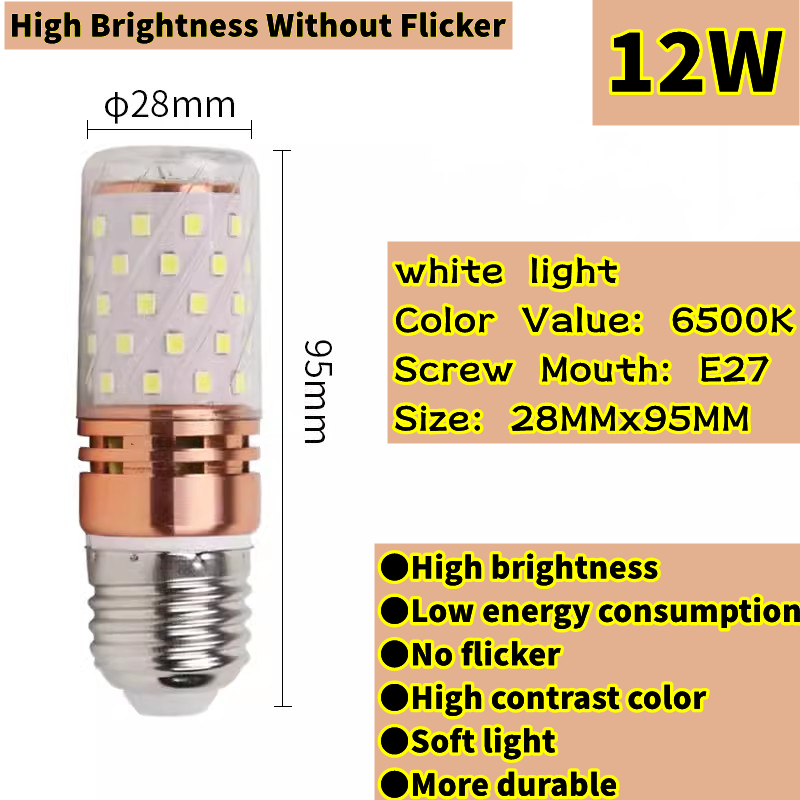 【24 Ship】12W Tri-color LED Bulb E27 Corn Bulb Changing Light Bulb ...