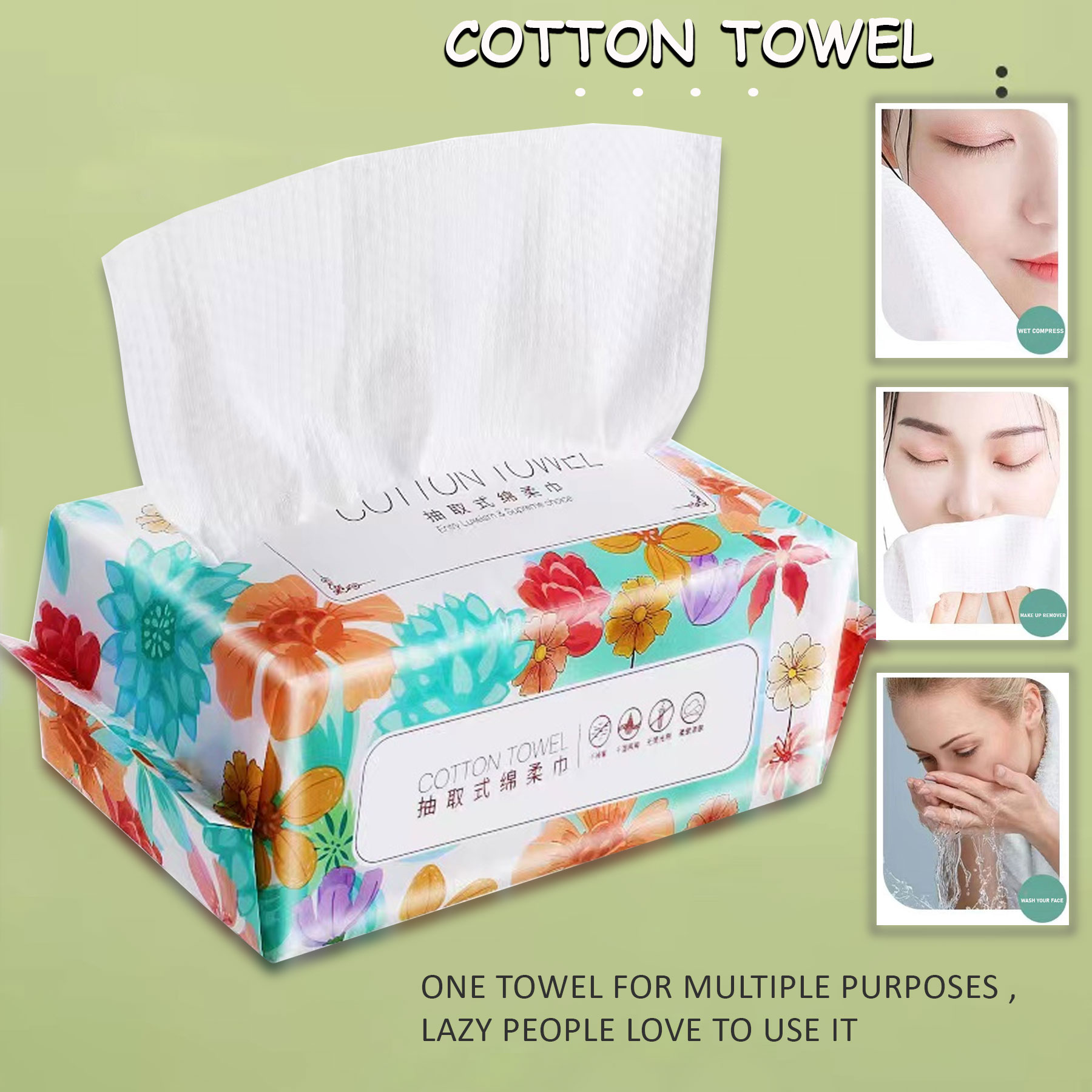 Disposable Face Cotton Towel, Remove Makeup Towel, Wash Facial Tissue ...