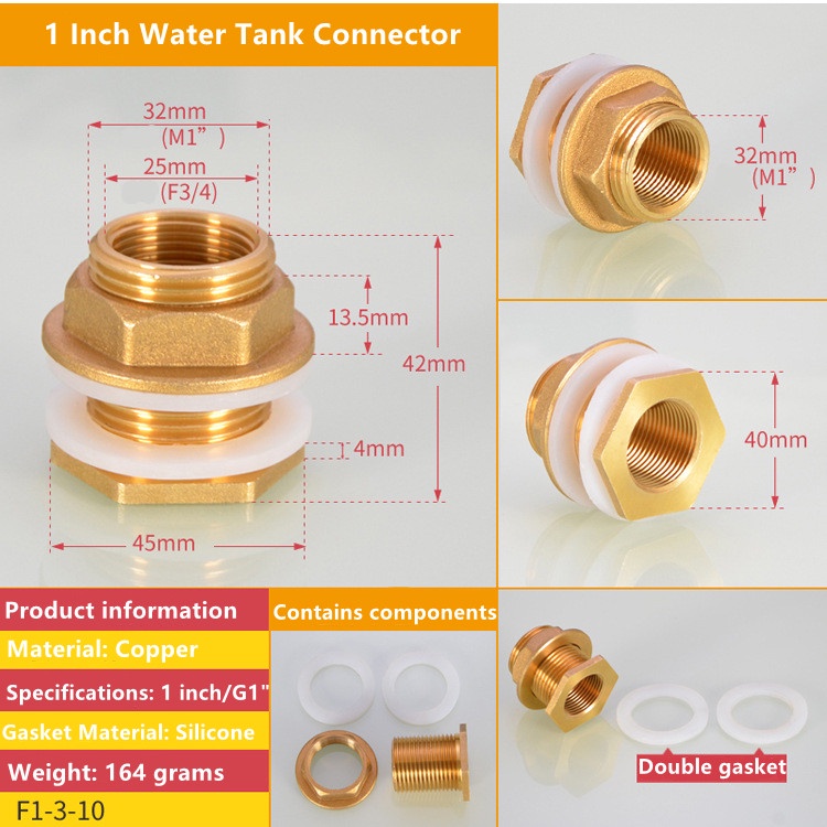 Solid Brass Water Tank Adapter Fittings Water Tank Connector DN15/DN20 ...