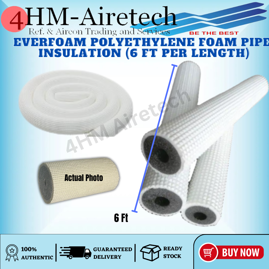 4HM (1/4"ID X 3/8"TK) Rubber Insulation White EVERFOAM | Lazada PH